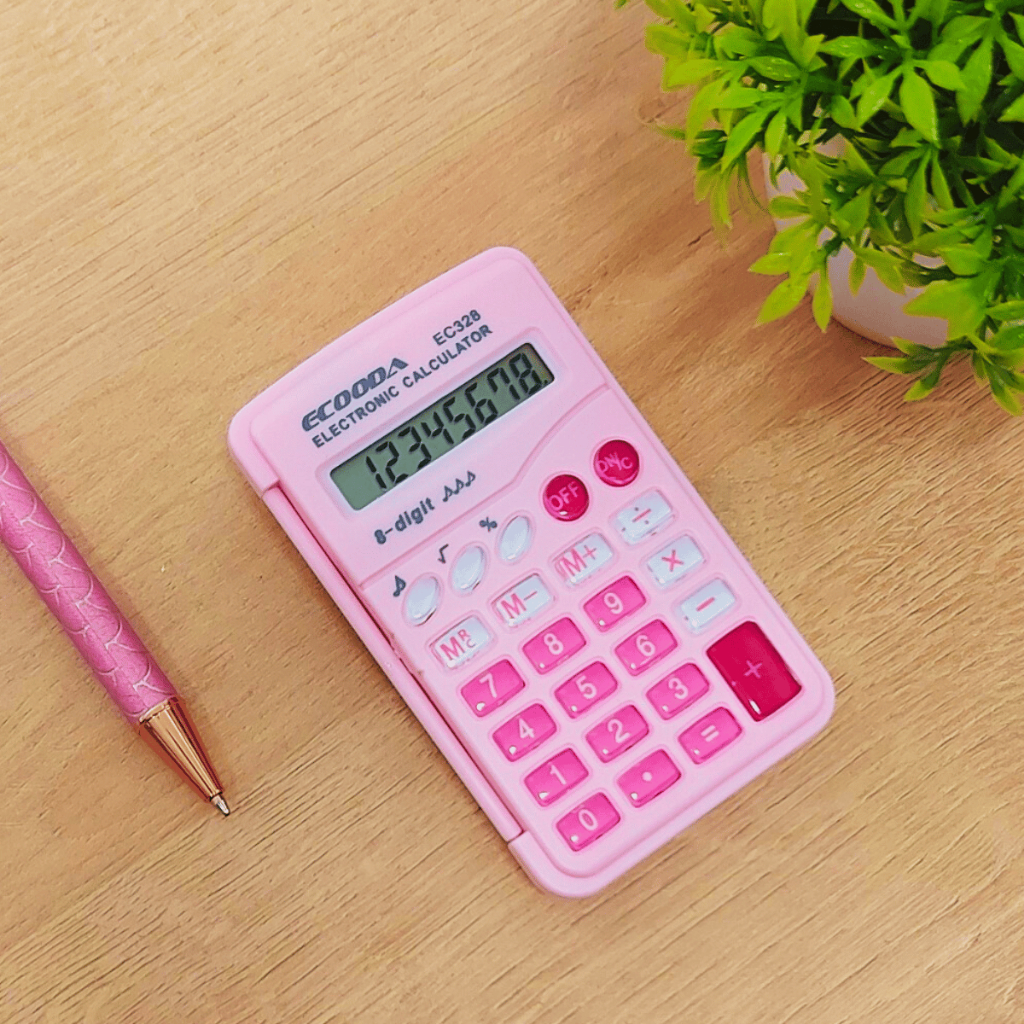 Calculadora Rosa Mini Fofa Pequena com Som de BIP 8 Dígitos | Shopee Brasil