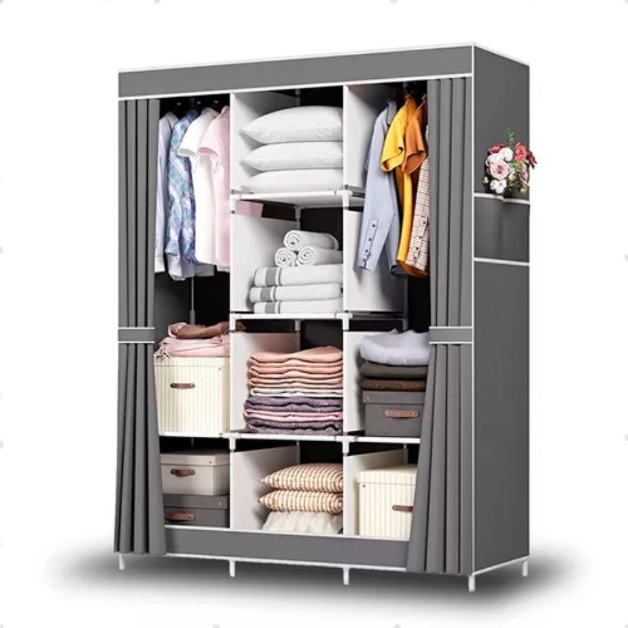 Guarda Roupa Dobrável Organizador De Roupas Portátil com Ziper Armário ...