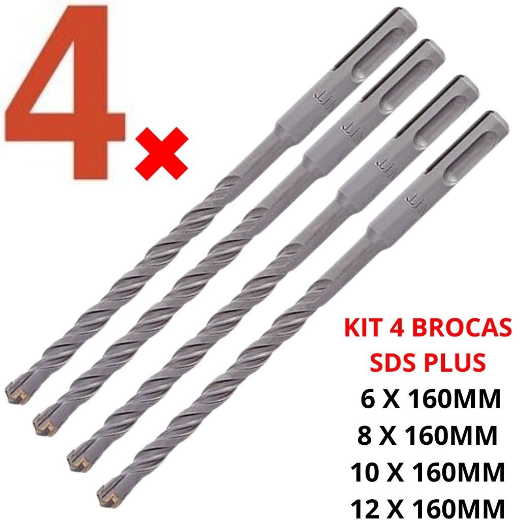 Jogo De Brocas Para Martelete Sds Plus Engate Rapido Profissional
