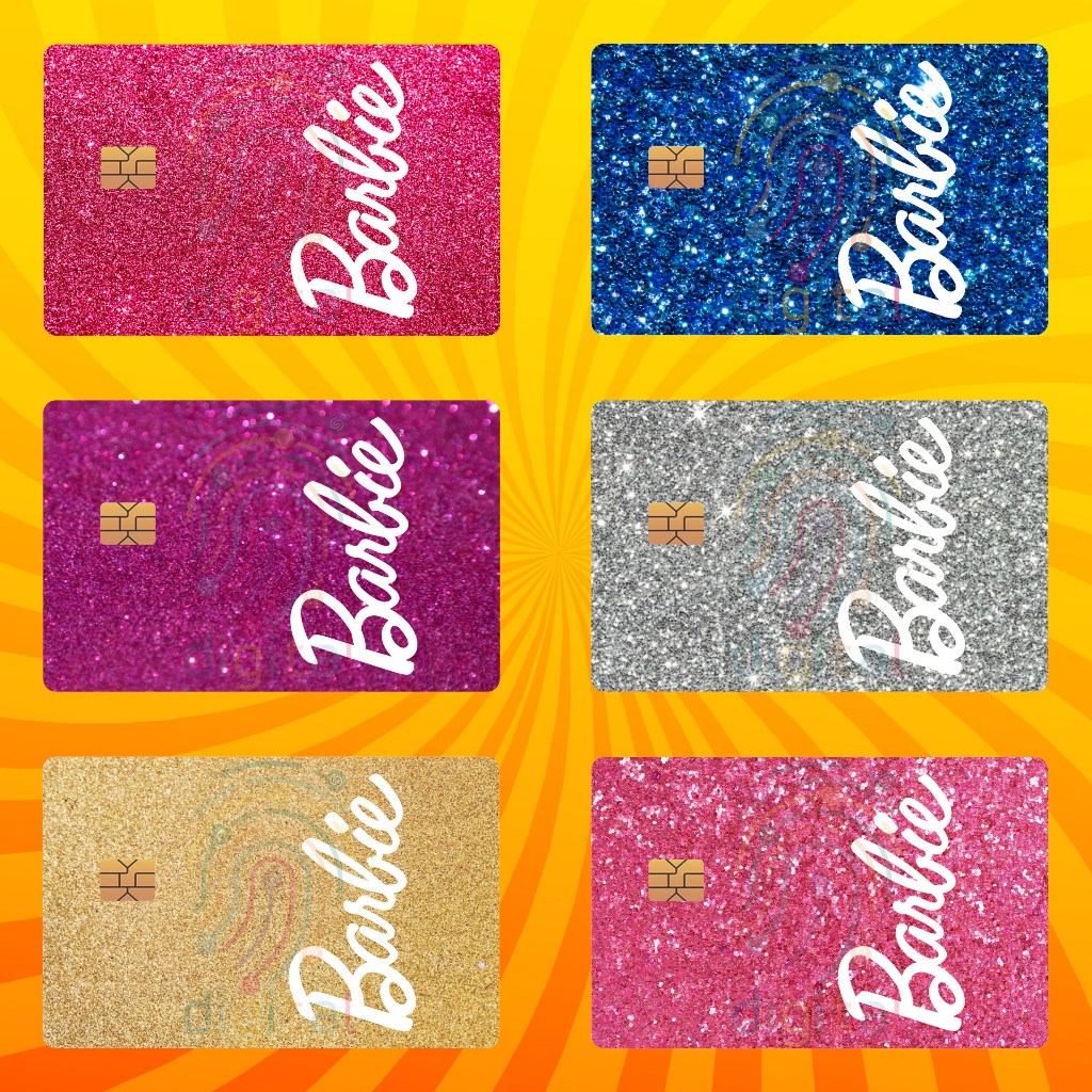 Adesivo Para Cartão de Crédito E Debito Skin Pelicula Barbie Glitter ...