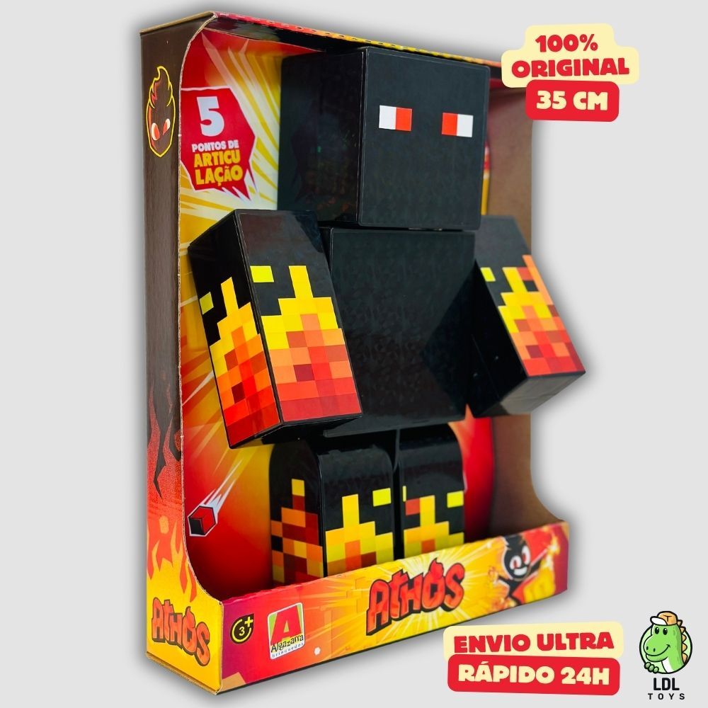 Boneco Youtuber Minecraft Articulado Gamer Athos 35cm Algazarra | Shopee Brasil