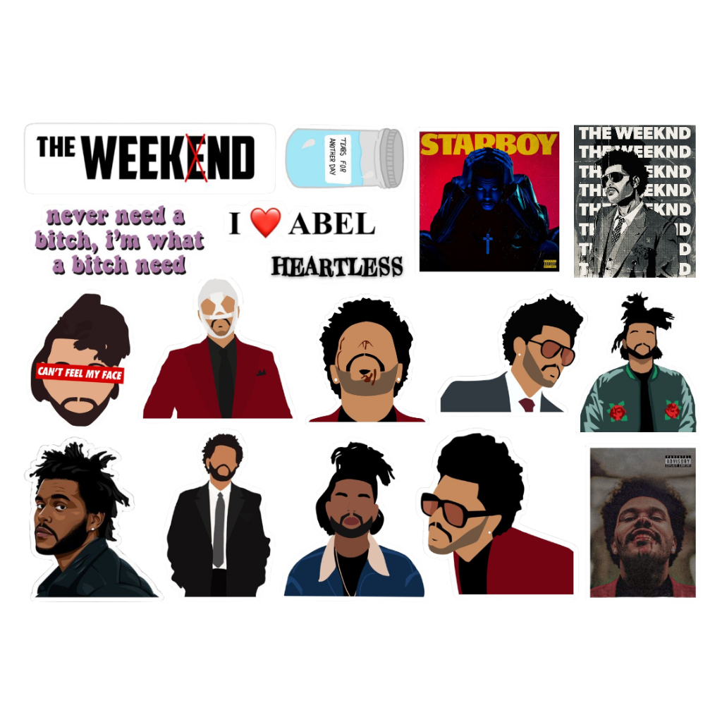 THE WEEKEND - CARTELA DE ADESIVOS (sem recorte, com recorte ou a prova ...