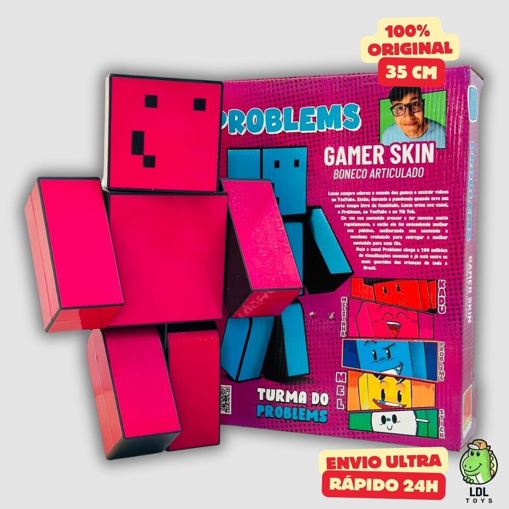 Boneco Youtuber Turma Do Problems Minecraft Articulado Gamer Melzinha