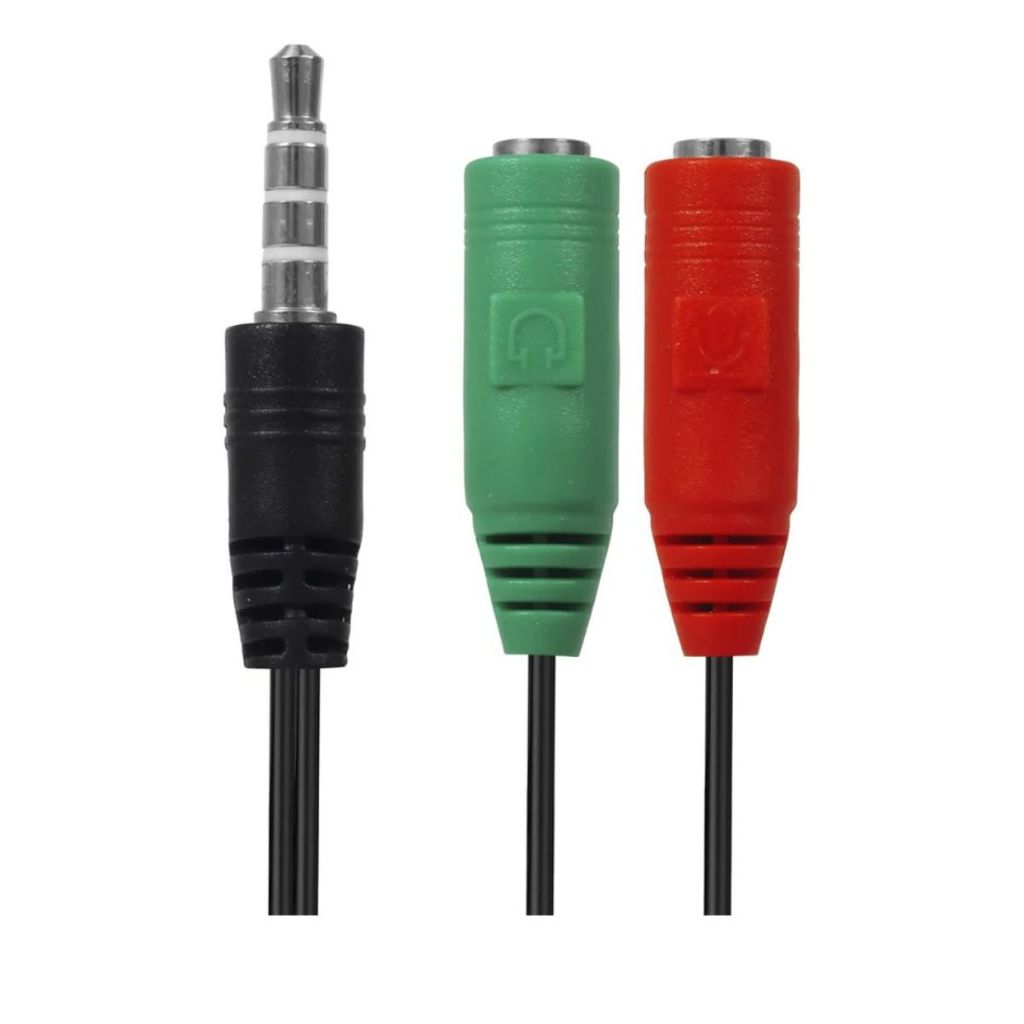 Cabo Adaptador Headphone P3 Para Headset (2 P2 Audio E Mic) 2 P2 Fêmea ...
