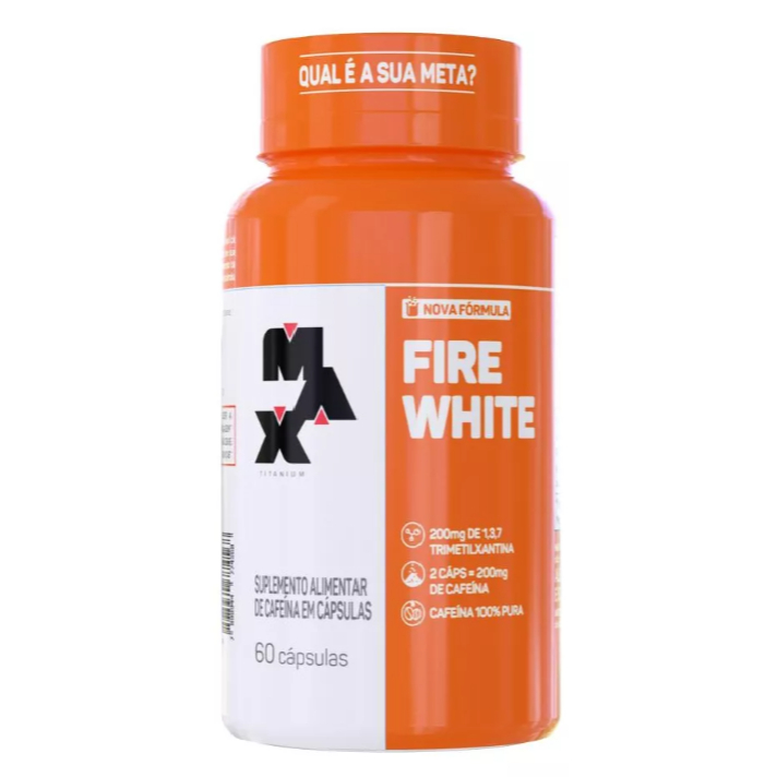 Termogênico Cafeína Fire White 60 Cáps Max Titanium 200mg | Shopee Brasil