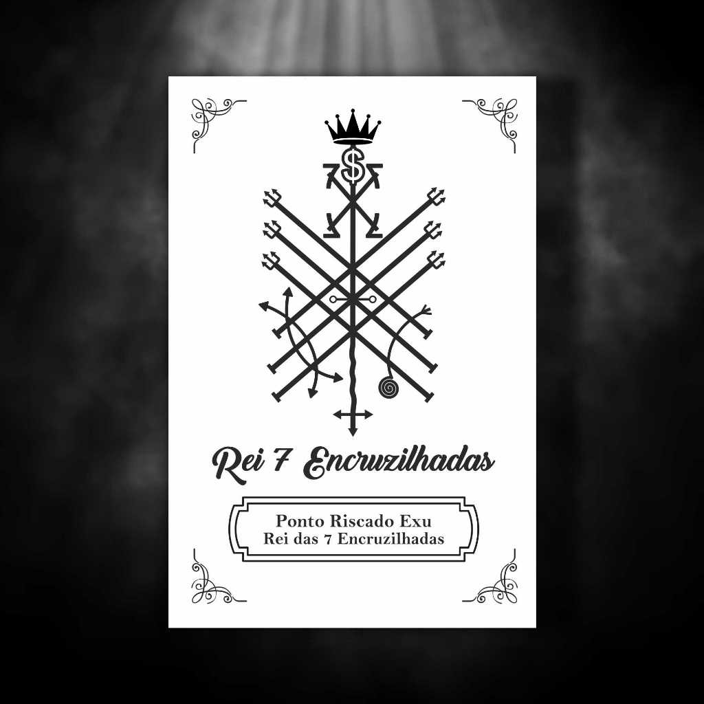 PONTO RISCADO - EXU REI DAS 7 ENCRUZILHADAS - Selecione o TAMANHO em CM ...