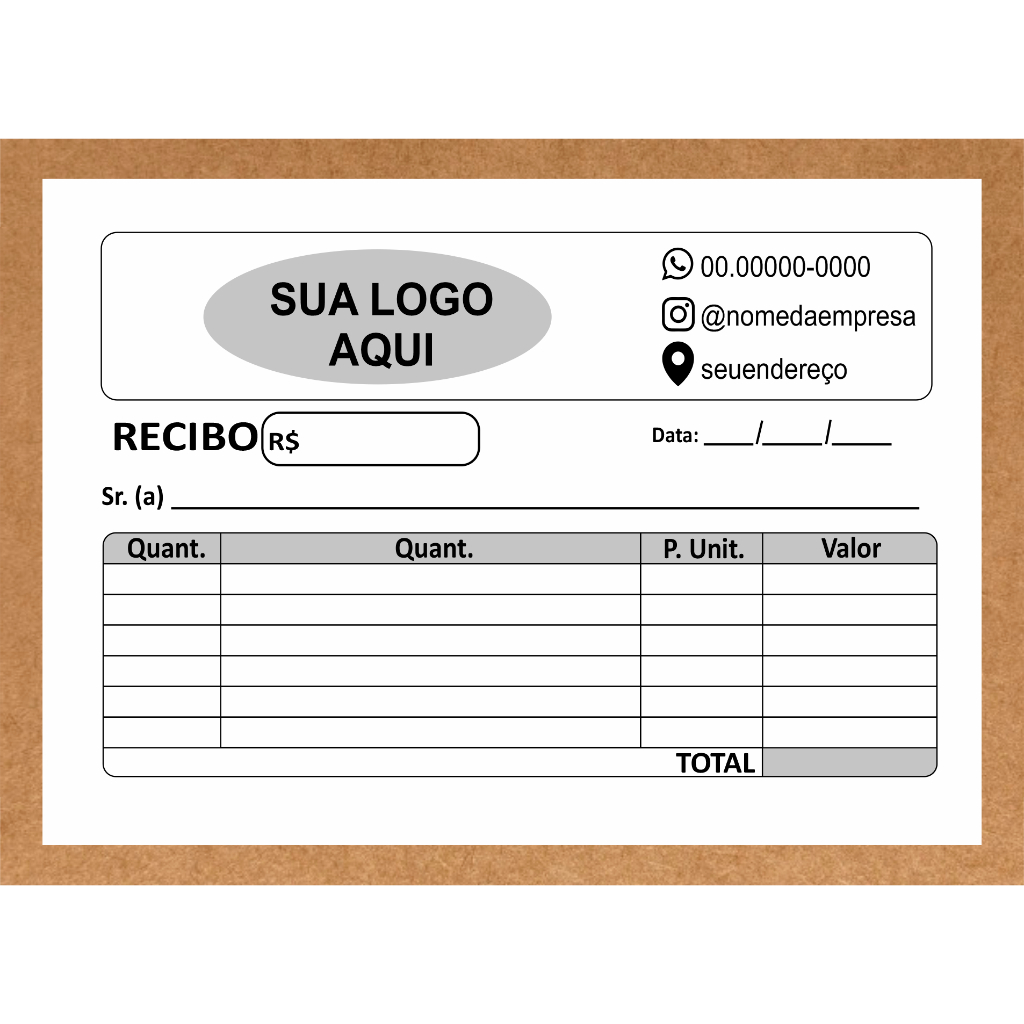 Bloco de Recibo Personalizado com sua marca | Shopee Brasil