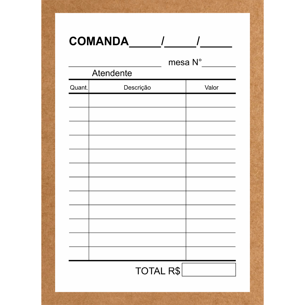 Blocos de Comanda Lanchonete, Barzinho, Restaurante | Shopee Brasil