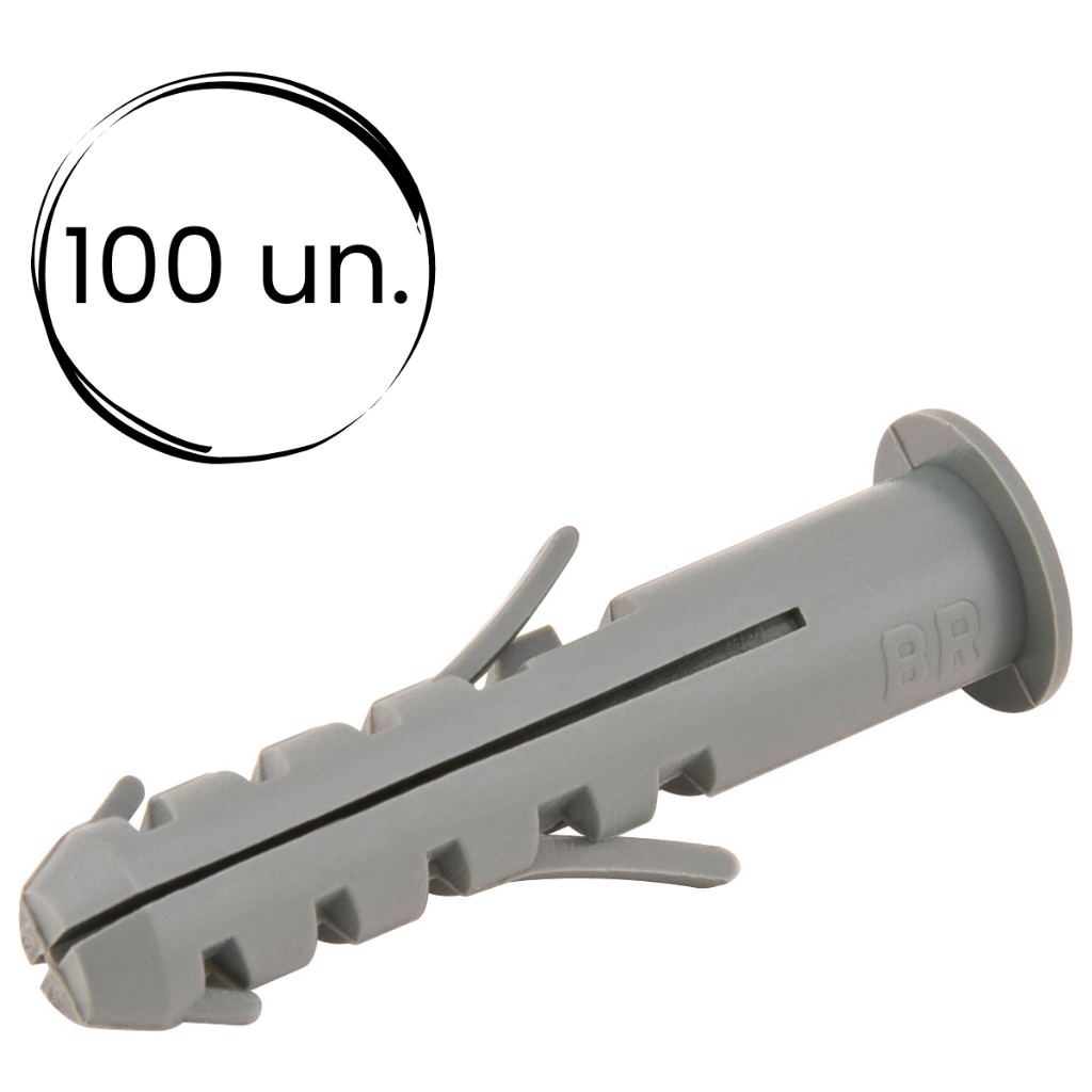 Bucha 8mm com Anel 100 Unidades Parede Concreto Alvenaria | Shopee Brasil