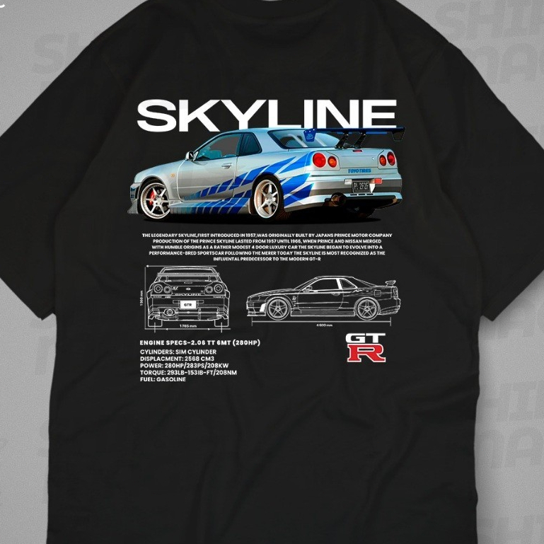 Camiseta Básica Skyline GTR Bryan O'conner 100% algodão | Shopee Brasil