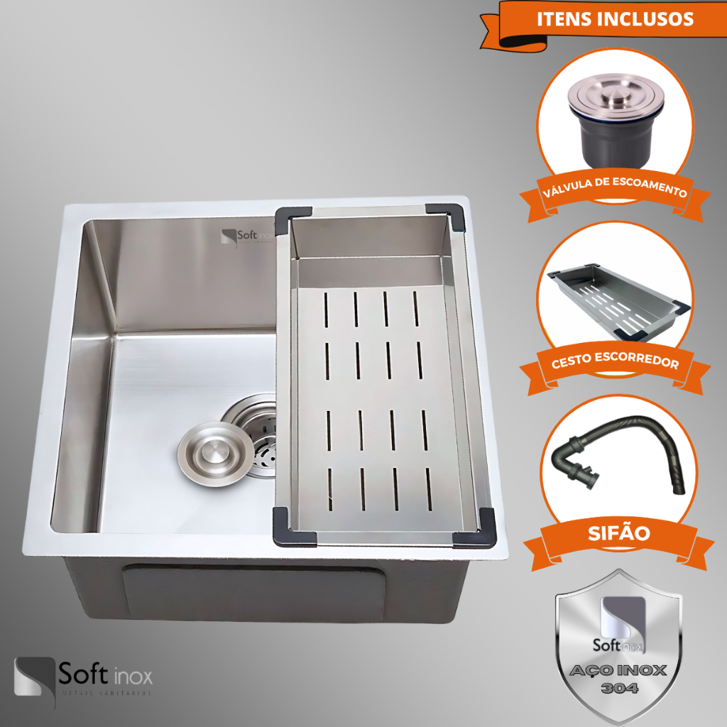 Cuba Square 44x44 cm Aço Inox Luxo Escovada | Shopee Brasil