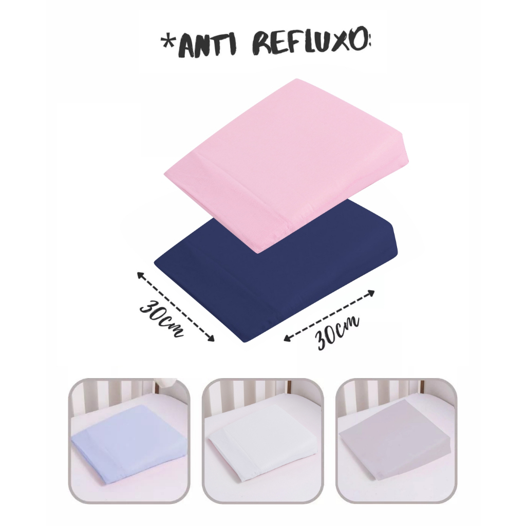 Travesseiro Anti Refluxo Bebê Rampa Com Capa Lavável Antialérgico ...