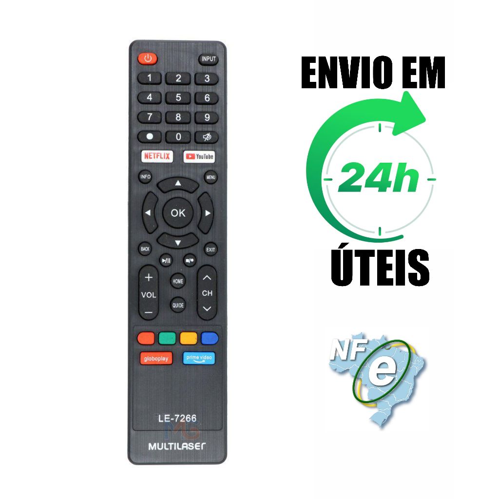 Controle Remoto Para Tv Multilaser Smart Tl020 Tl024 | Shopee Brasil