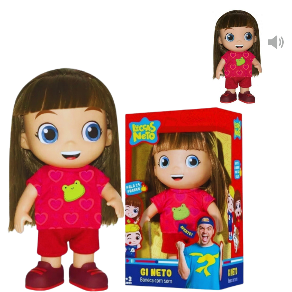 Boneca Gi Neto Fala 14 Frases 17cm Os Aventureiros Irmã do Luccas Neto ...