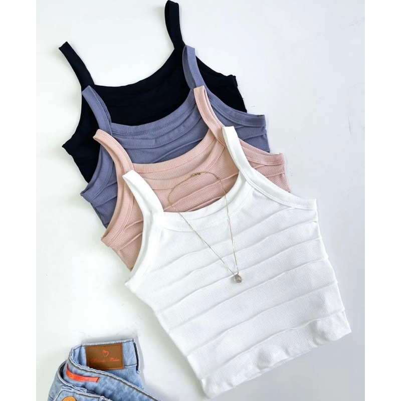 cropped regata alça fina comprido com detalhes em aplicações feminino ...