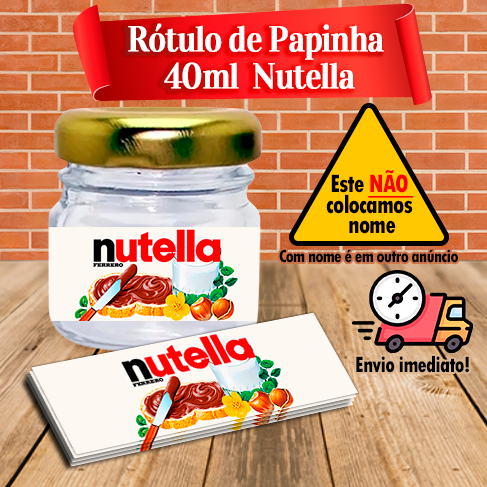 Rótulos adesivos para Papinhas 40ml Tema Nutella | Shopee Brasil