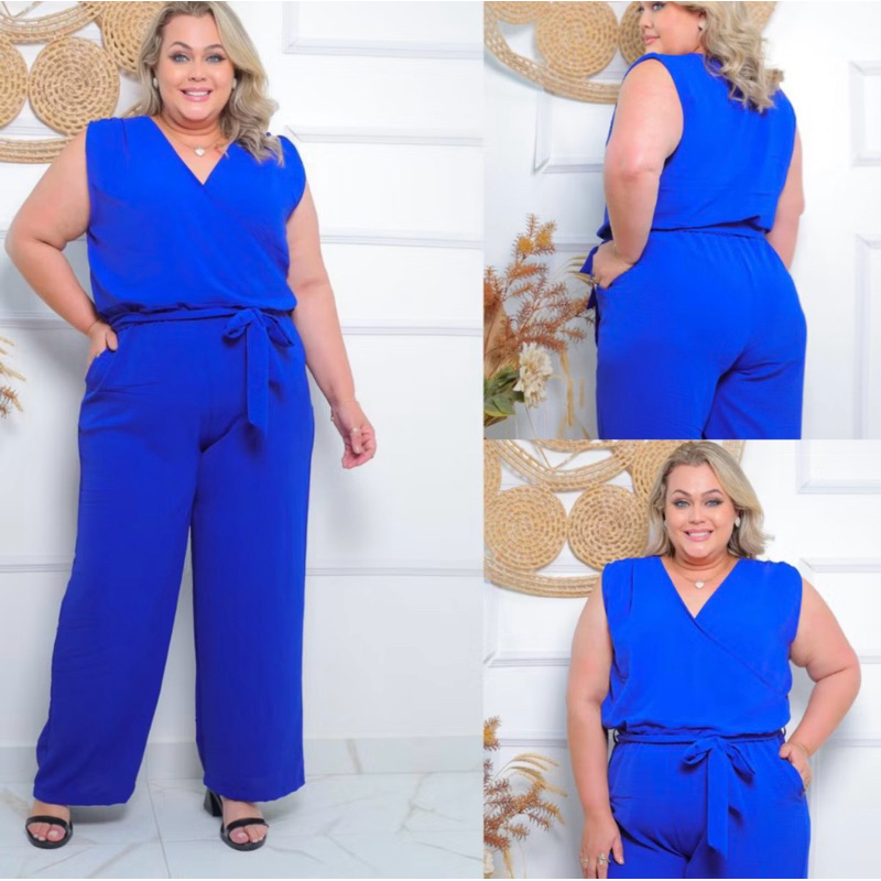 Macacão Plus Size Suzy Pantalona | Shopee Brasil
