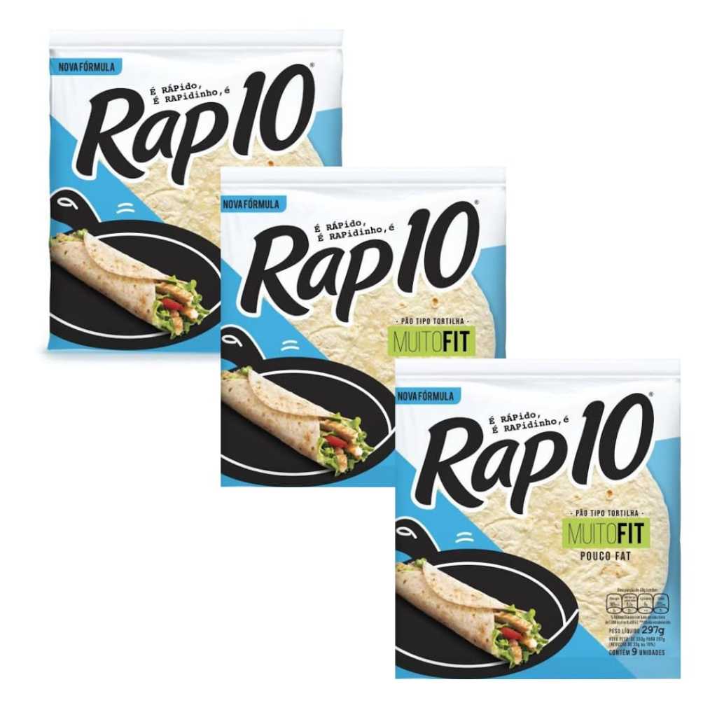 3 Pacotes Pão Tortilha Rap 10 Fit Validade Longa | Shopee Brasil