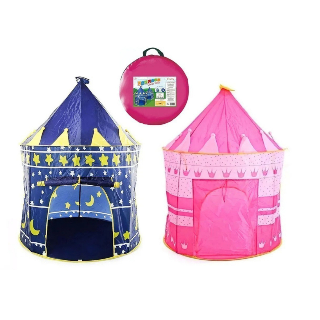 Barraca Infantil dobrável Tenda Toca Cabana Castelinho Rosa E Azul ...