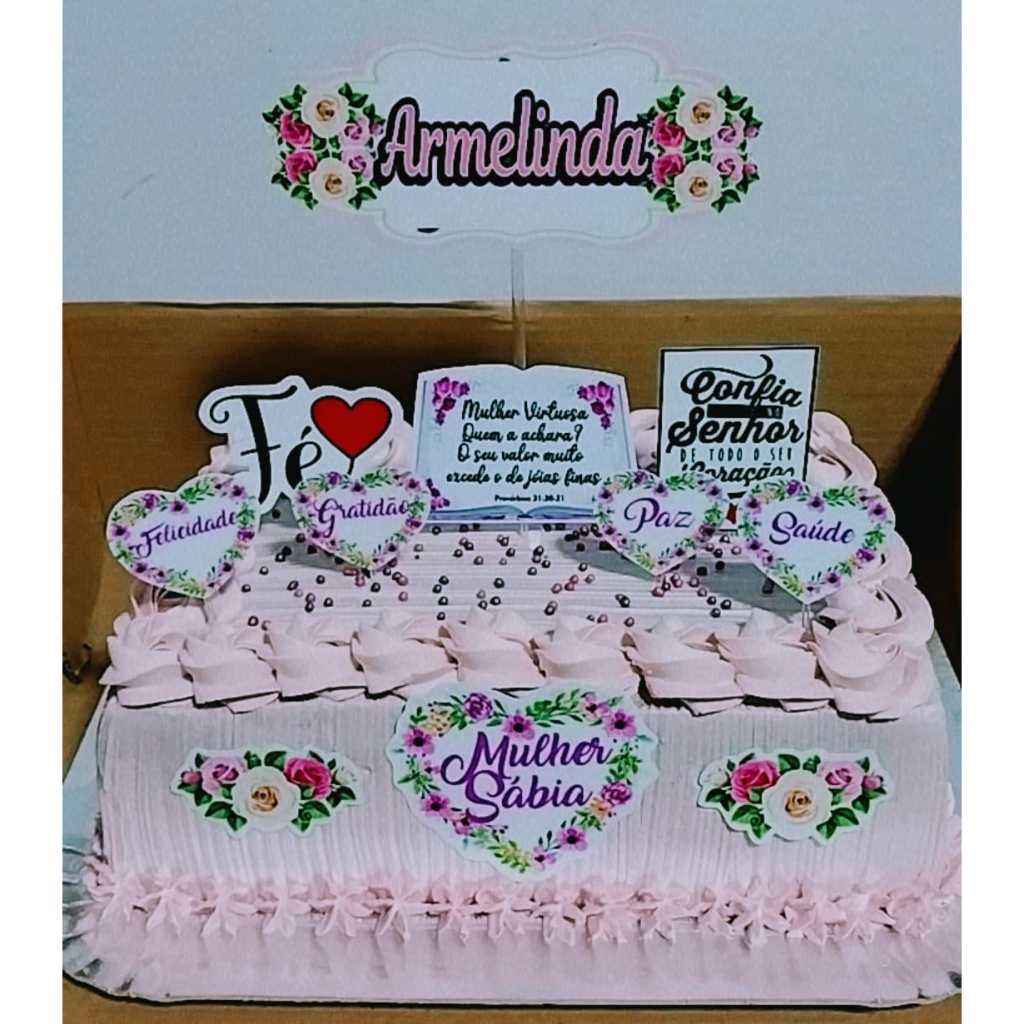 Topo Topper Bolo Evangélico Mulher Cristã Bíblia | Shopee Brasil
