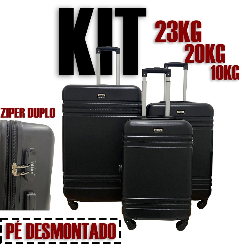 Mala de viagem kit 23kg ABS ziper duplo conjunto mala viagem 23kilos ...