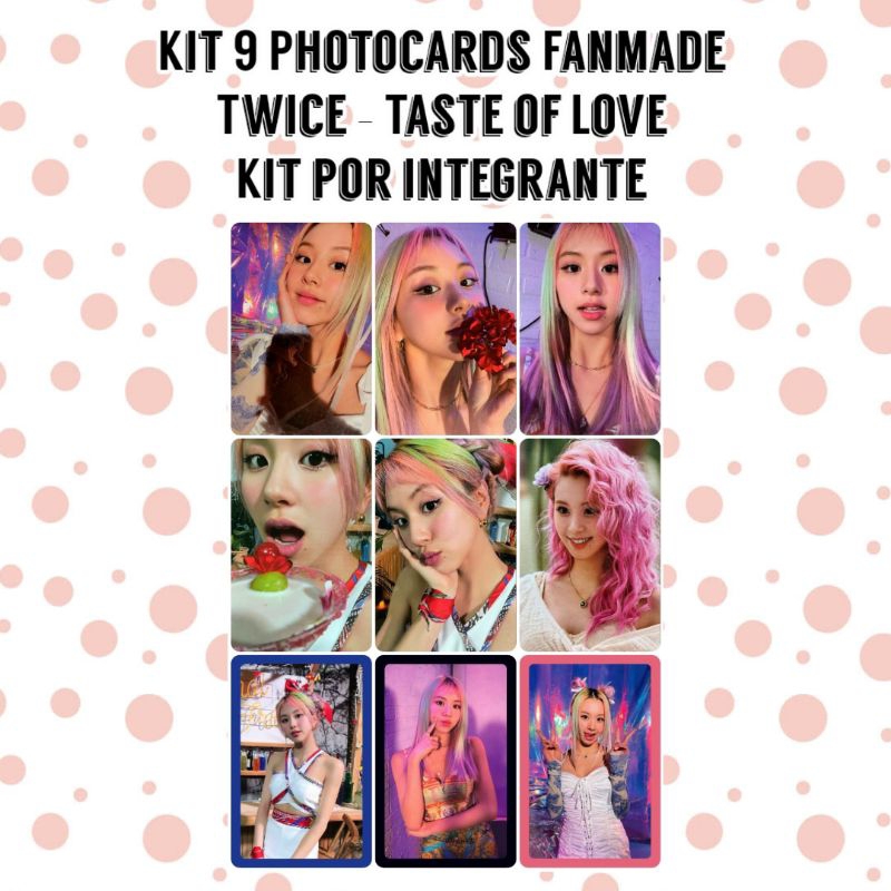 Kit 9 Photocards Fanmade | Twice - Taste of Love | Kit por integrante | Shopee Brasil