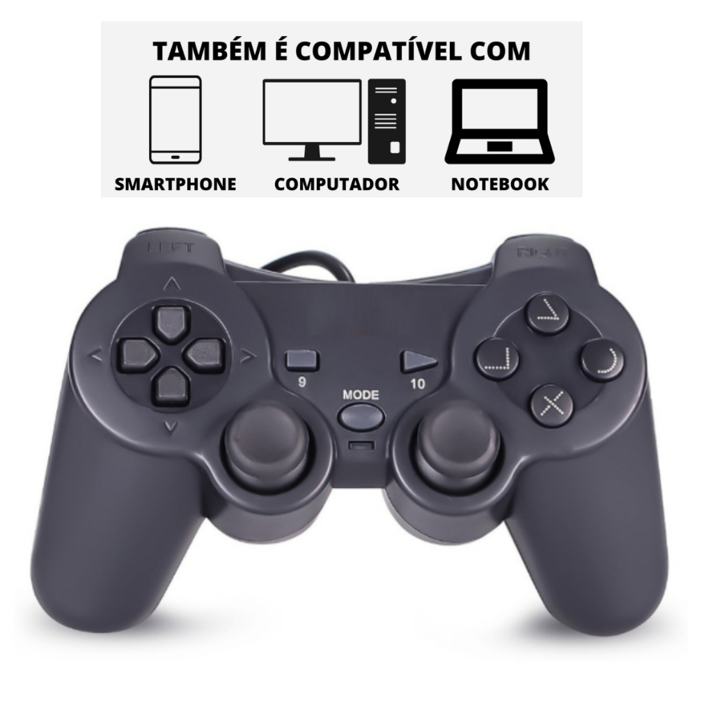 Controle Joystick Com Fio Para PC Notebook Game Retrô Emulador ...