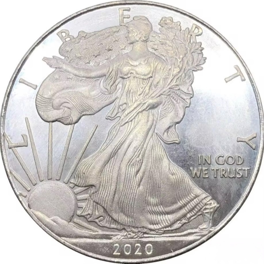 Moeda de 1 Dólar Americano ano 2020 - Liberty - Prata - Cópia para ...