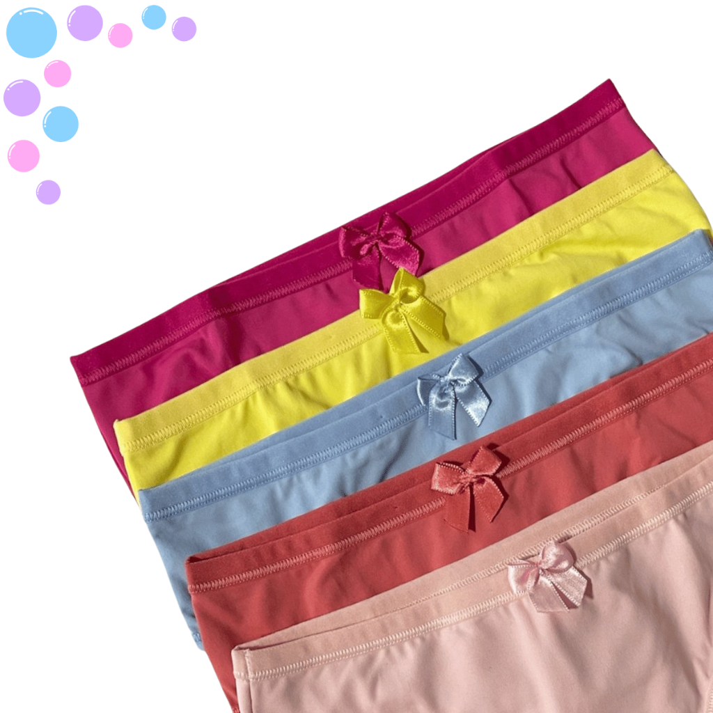 Kit 12 Calcinha Infantil Microfibra Poliamida Menina Lisa Forro 100% ...