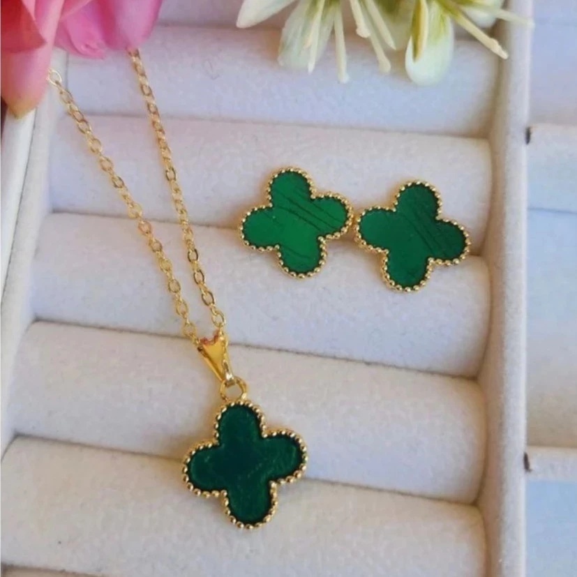 Conjunto Trevo Virginia Colar e Brinco a prata925 e ouro 18k | Shopee ...