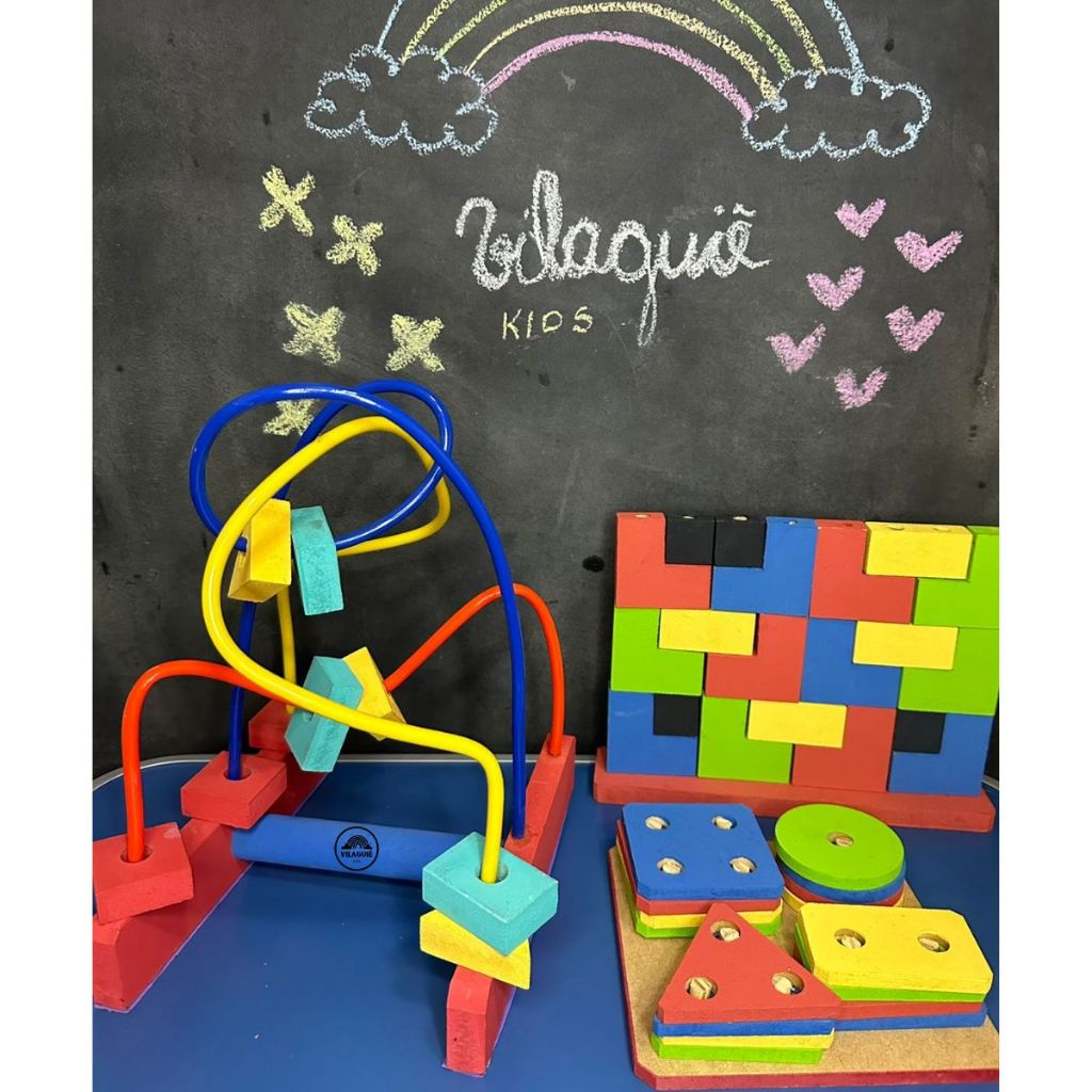 Kit Atividades 3 Brinquedos Pedagógicos Educativos Madeira MDF- Primeira Infância | Shopee Brasil