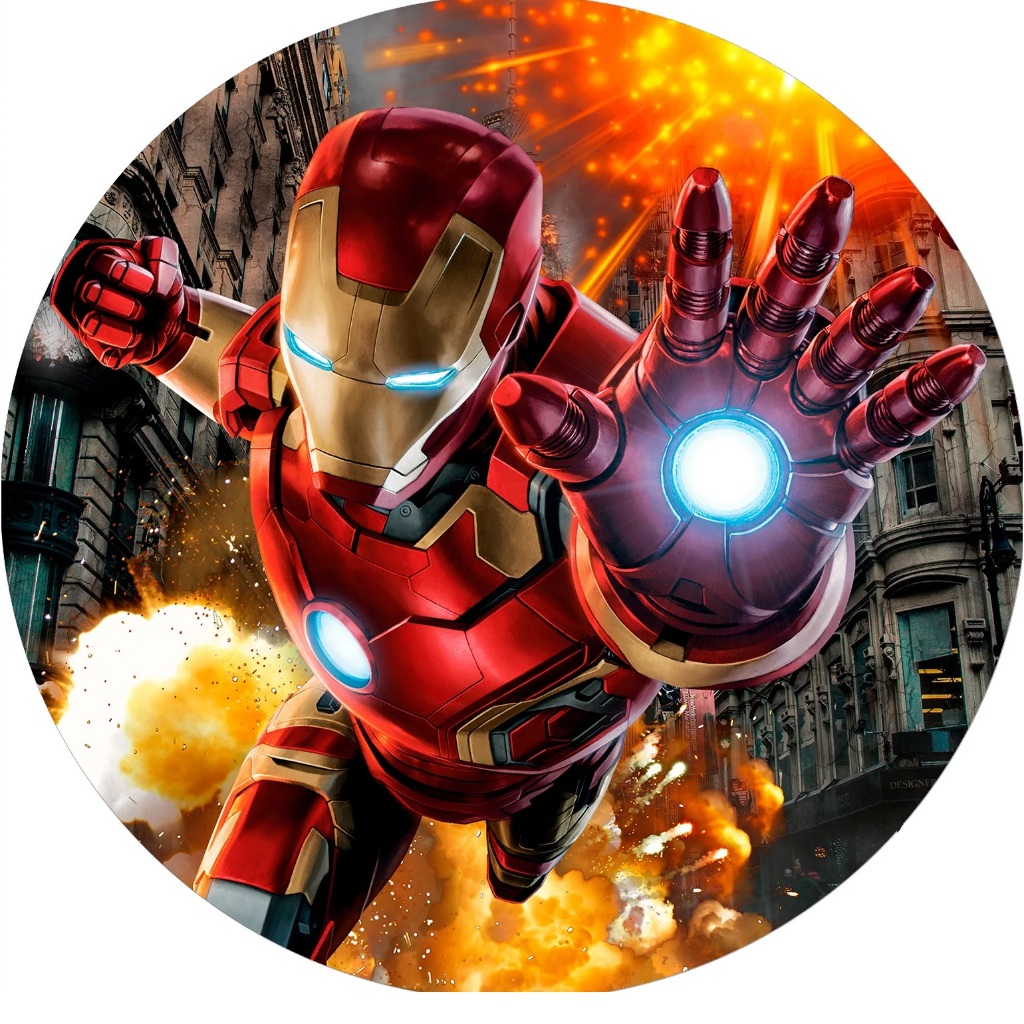 Painel para Festa Sublimado Redondo Tema: Homem de Ferro | Shopee Brasil