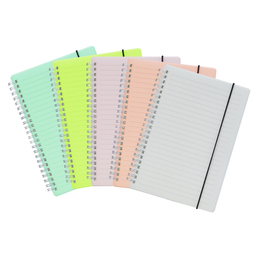 Kit 5 Cadernos Espiral A5 Capa Plástica Transparente, Resistente ...
