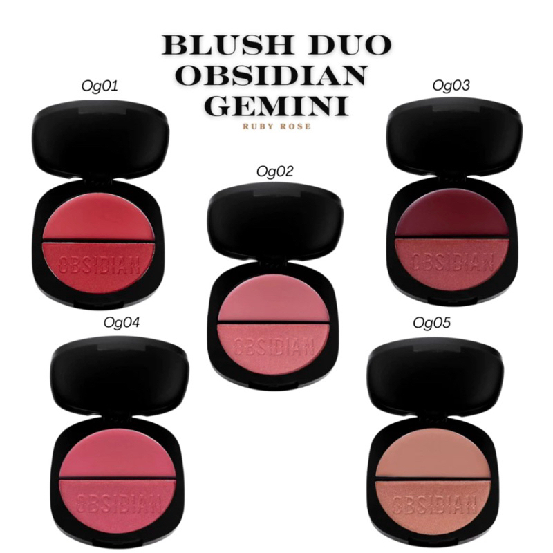 Blush Duo Gemini Obsidian Ruby Rose | Shopee Brasil