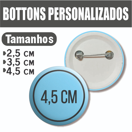 10 Bottons 2,5, 3,5cm, 4,5cm Boton Botom Personalizado Pin Broche ...