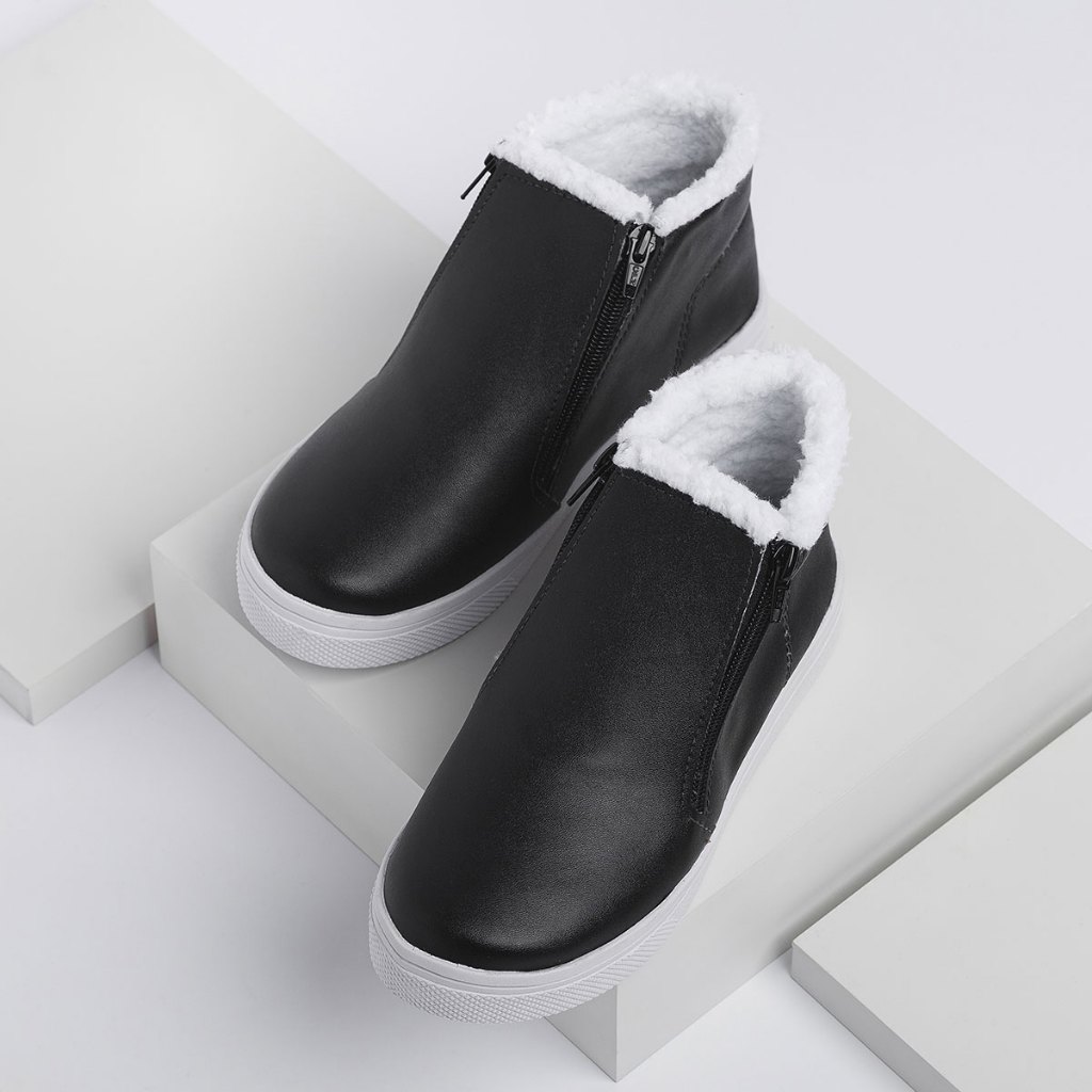 Tênis Botinha Feminina Com Pelo Forrada Tendência Delicada Original ...