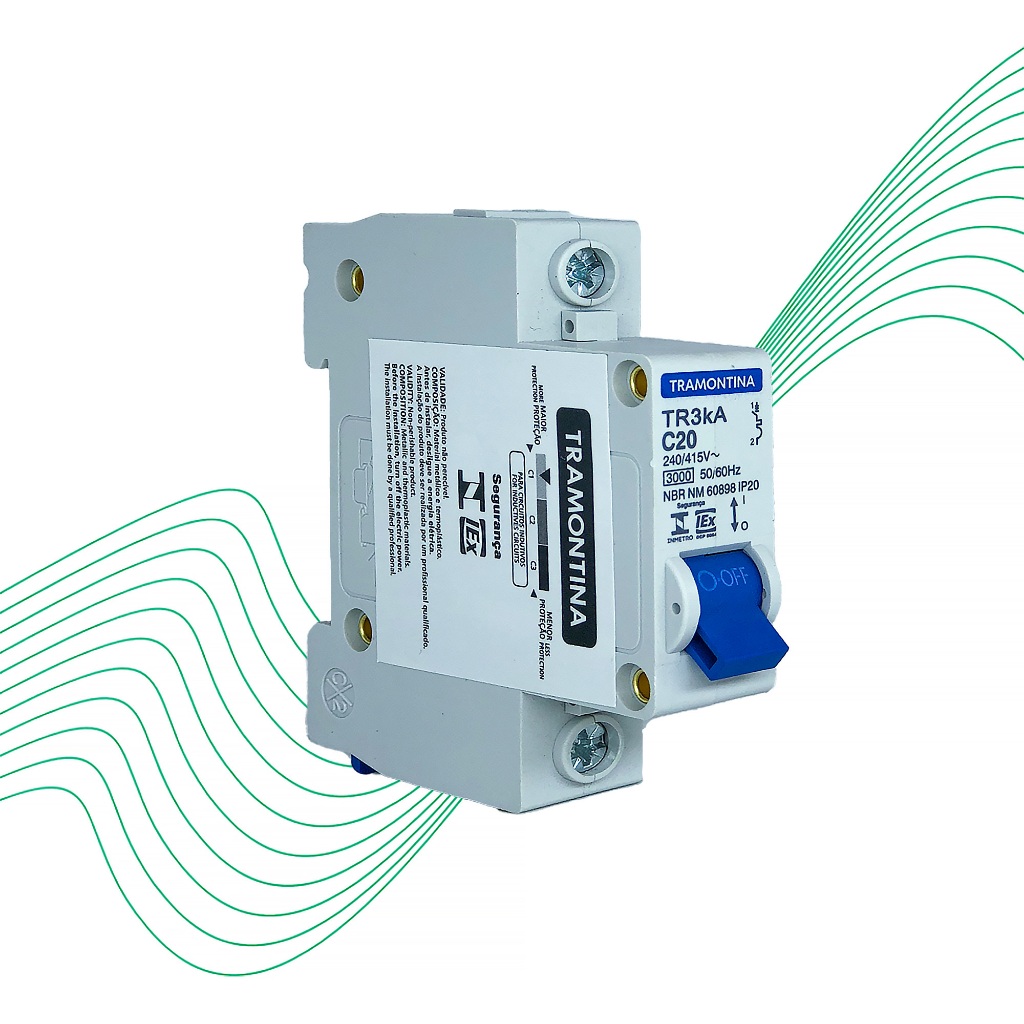 Disjuntor Monofásico Unipolar 20a Din Tdj3 1p Curva C Tramontina | Shopee Brasil