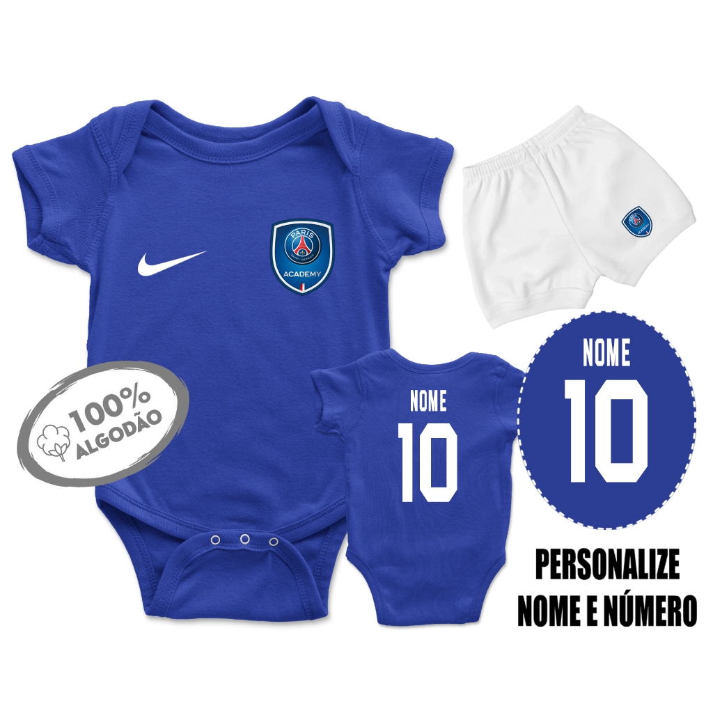 Conjunto Body + Short Bebe Infantil Personalizado Time de Futebol PSG ...