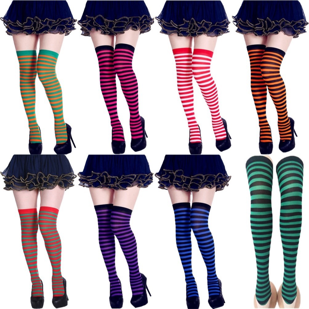 Meia Stocking 5/8 Diversos Modelos Listradas Gatinho Bolinha | Shopee ...