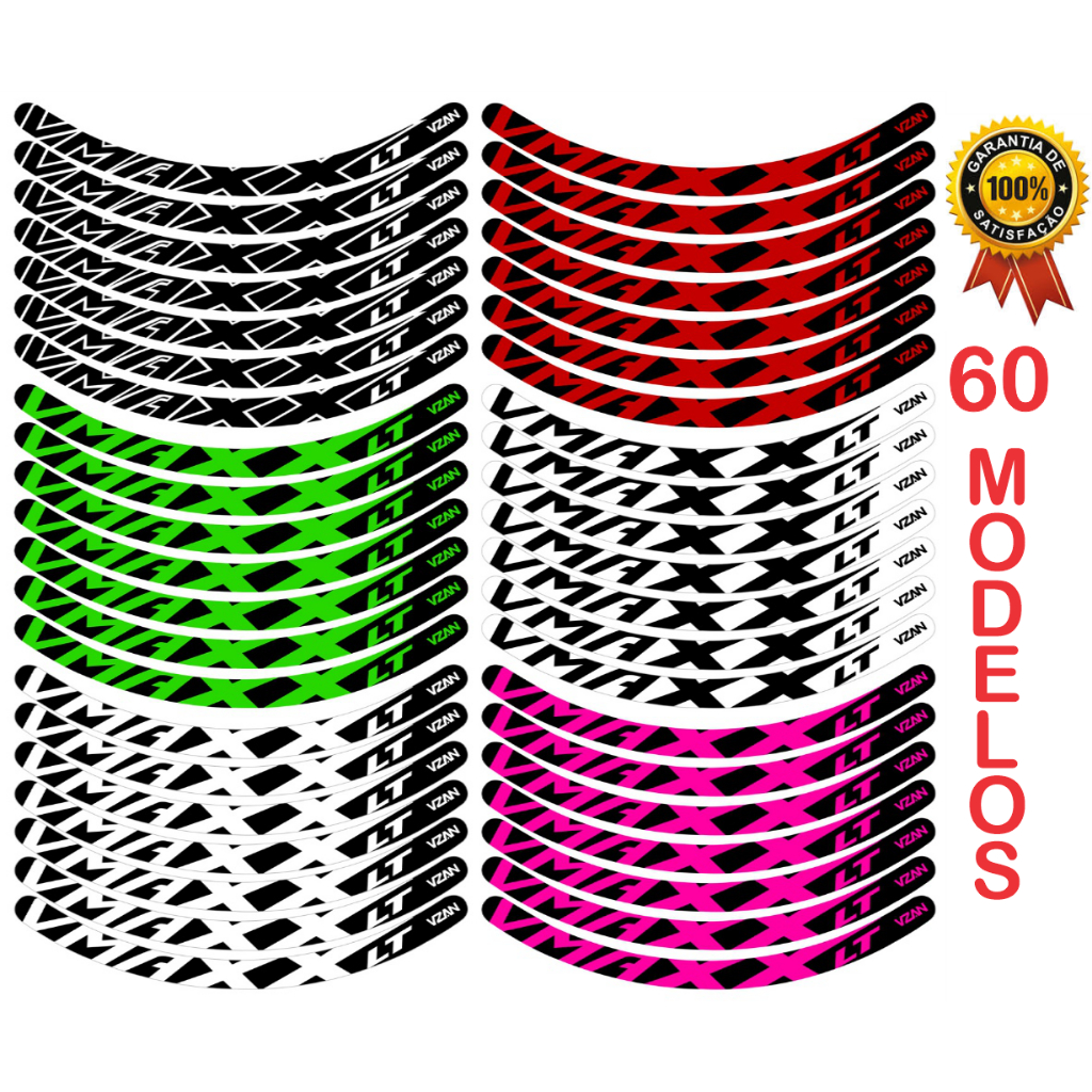 Kit 12 Adesivos Vmaxx Roda Bike Vzan Lt Vbrake e Freio a Disco ...