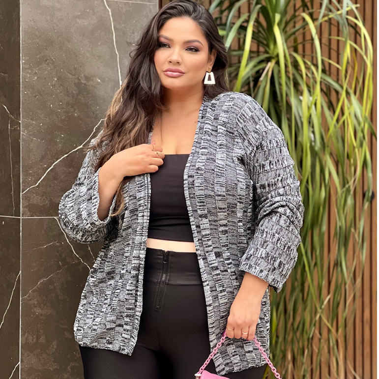 Kimono Plus Size Feminino Casaco Grande Tricot Inverno | Shopee Brasil