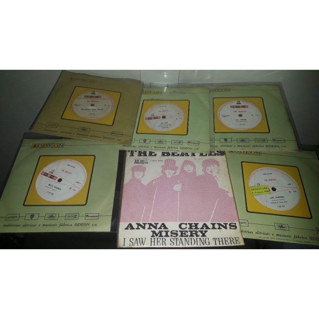 6 Compactos Vinil The Beatles EP Singles A Sides B Sides | Shopee Brasil