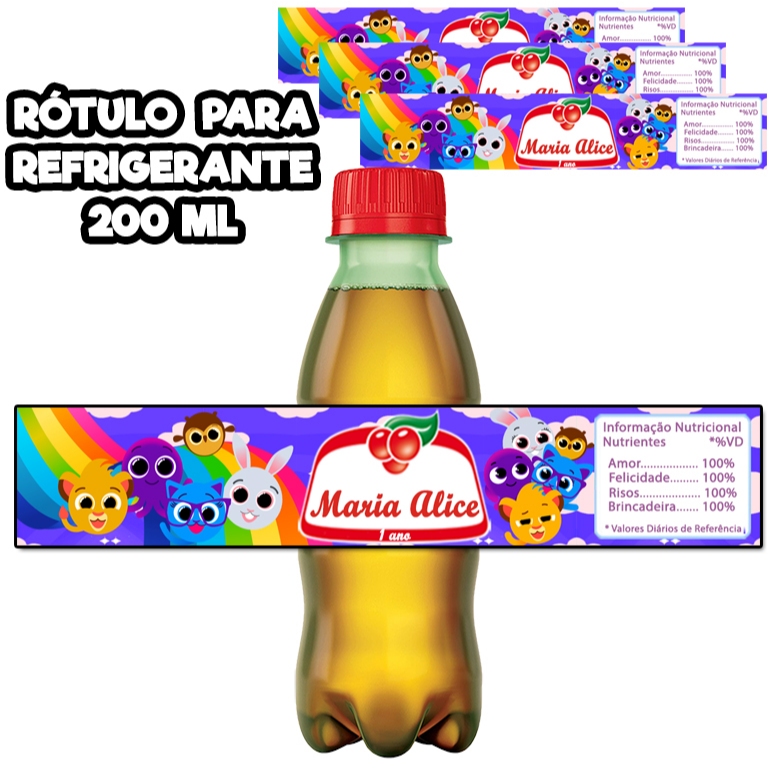 KIT 45 RÓTULOS ADESIVOS REFRIGERANTE GARRAFINHA TOTALMENTE ...