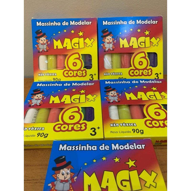 Kit com 10 cx Massinha De Modelar - Magix com 6 Cores - 90 gramas ...