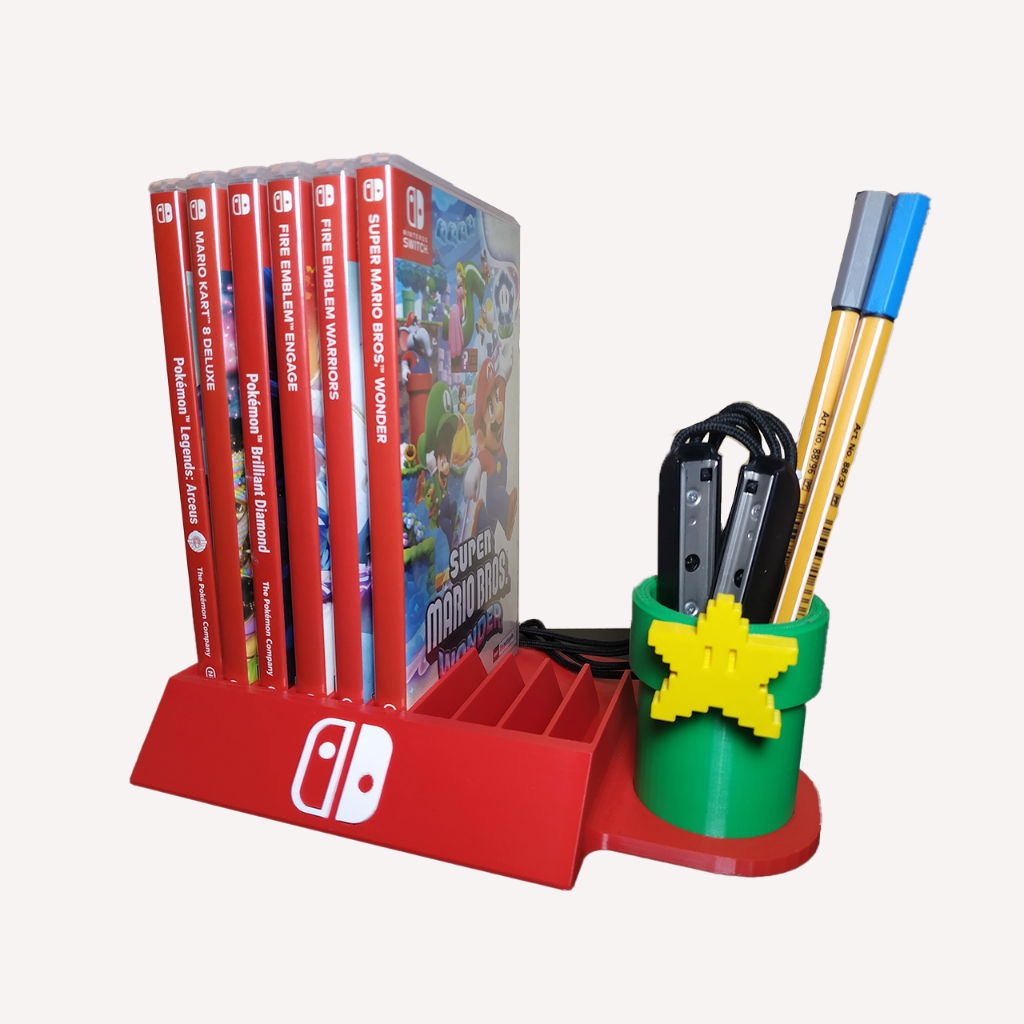 Suporte porta jogos para Nintendo Switch com porta canetas | Shopee Brasil