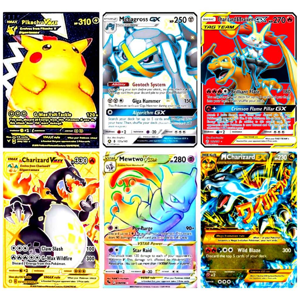 Kit 5 a 30 Cartas Pokémon Brilhantes Raras - VMAX, V, VSTAR, GX, MEGA ...