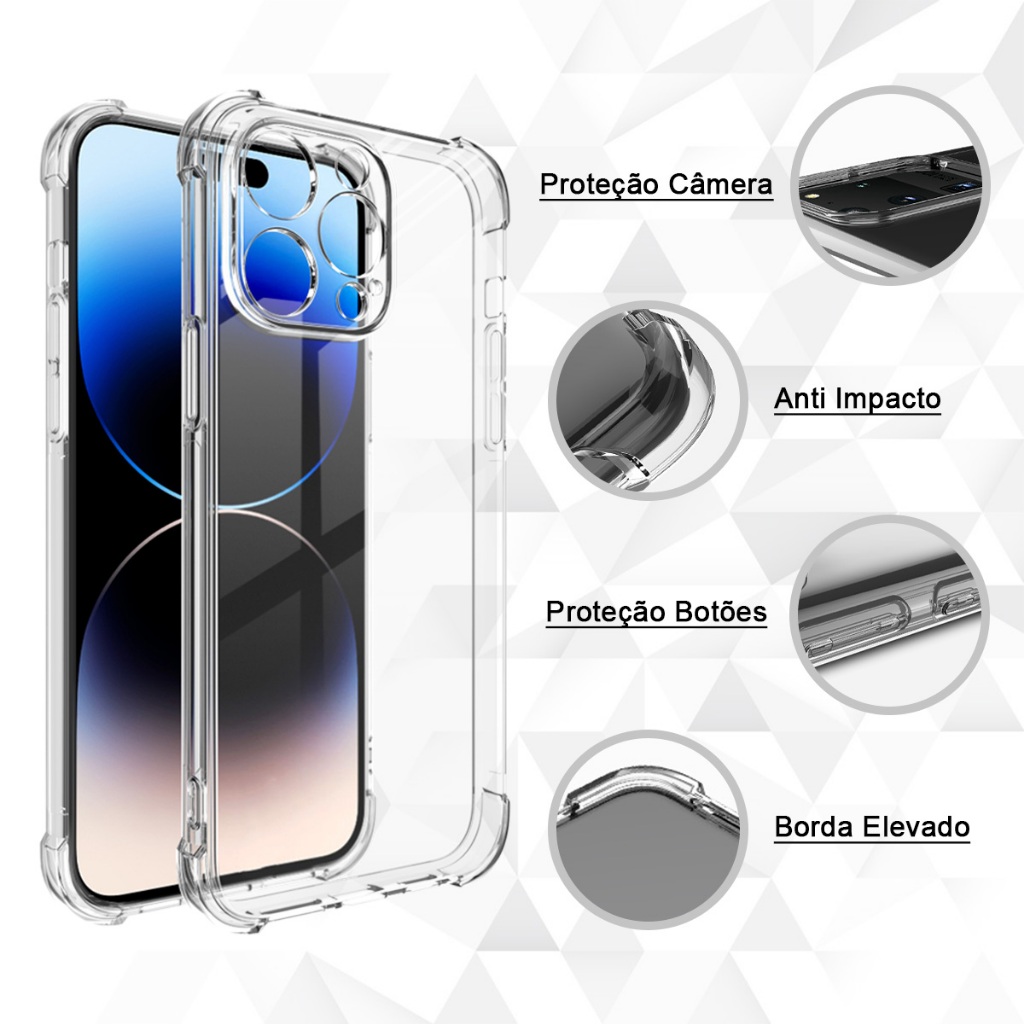 Capa Case Capinha Anti Impacto Para Todos iPhone 15 14 13 12 11 Plus Pro Max X XR XS MAX 6 7 8 ...