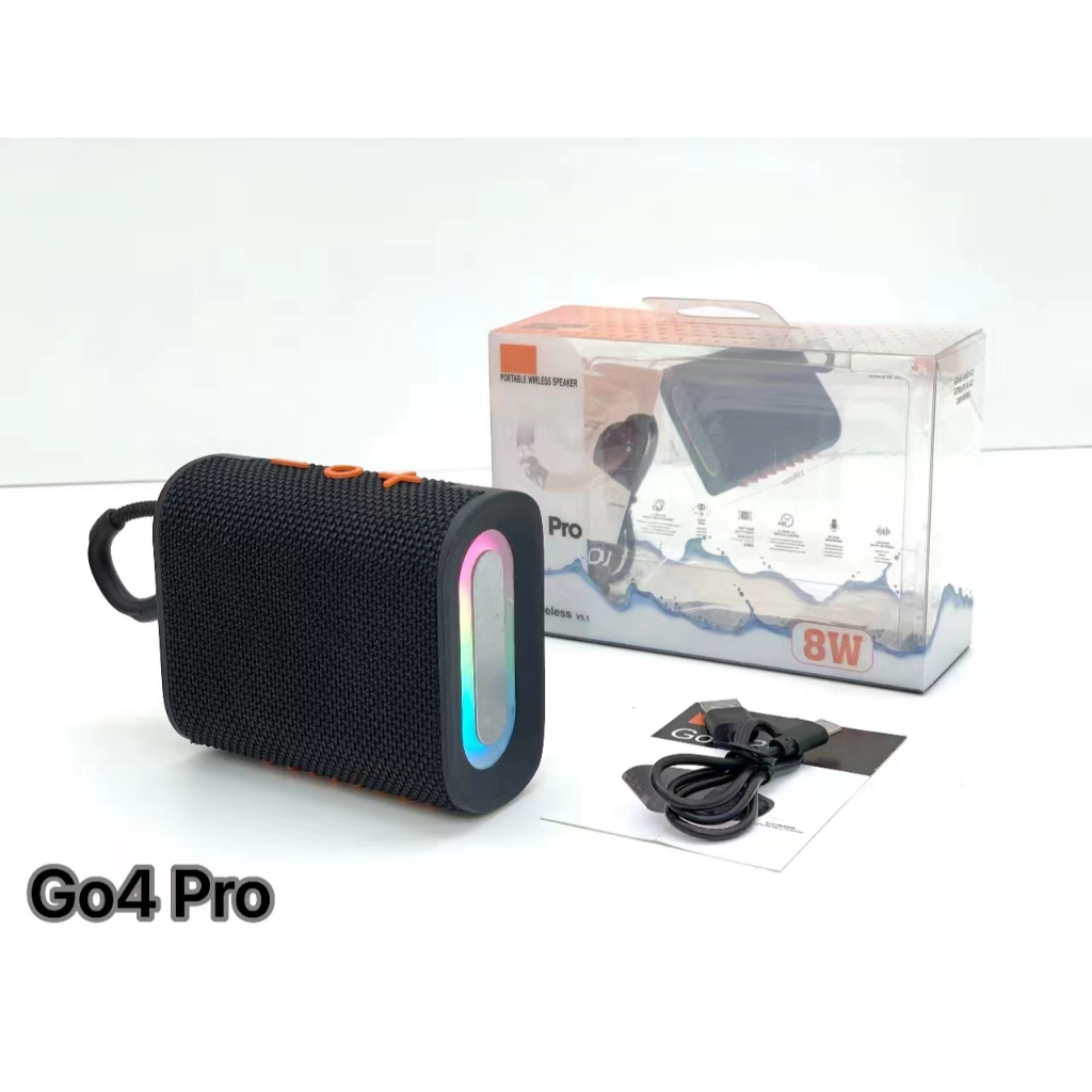 Caixa de Som Bluetooth JB-GO4 PRO Sem Fio – Portátil, à Prova d'Água, Efeitos de Luz RGB ...