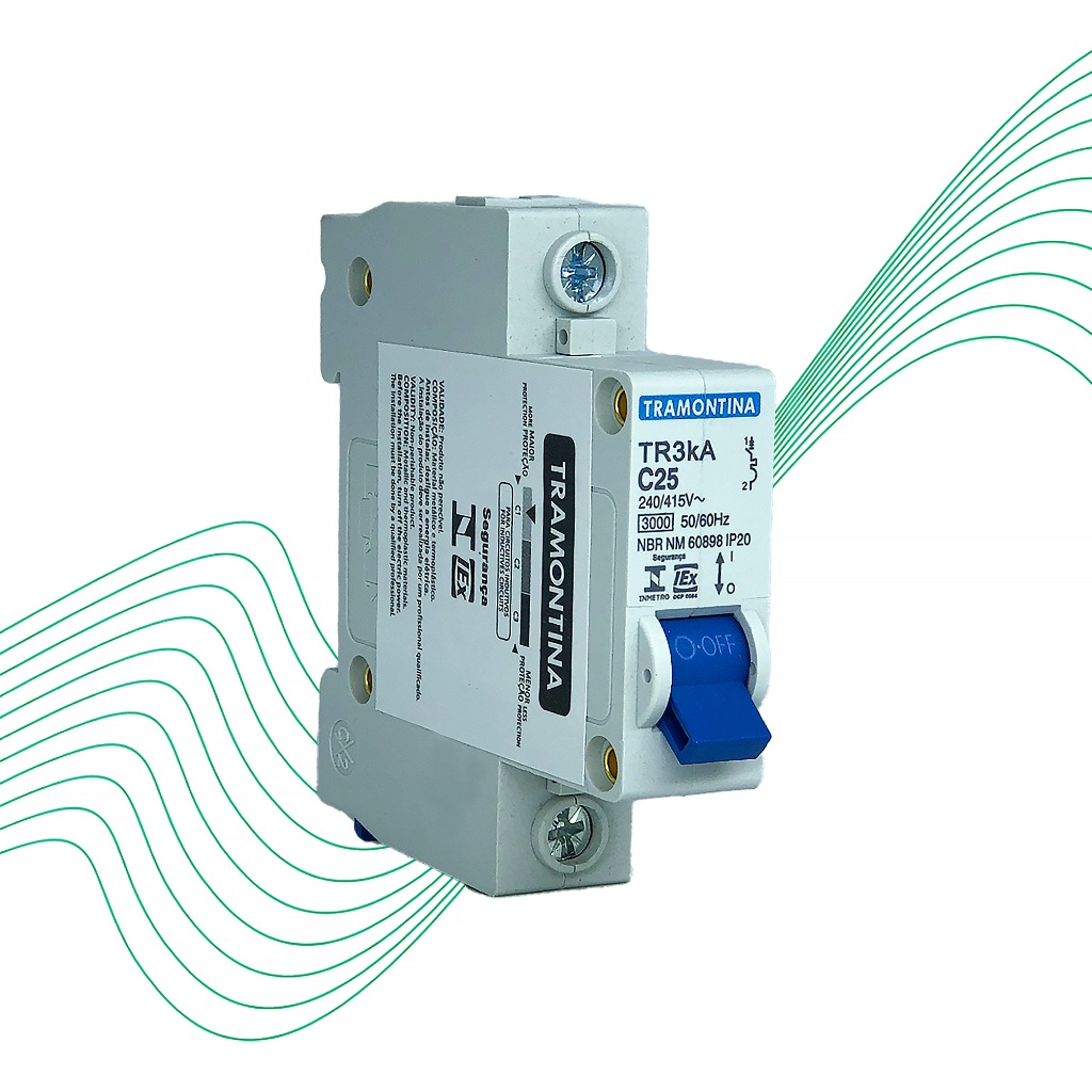 Disjuntor Unipolar Monopolar 25A Din Tr3Ka 1P Tramontina Curva C | Shopee Brasil
