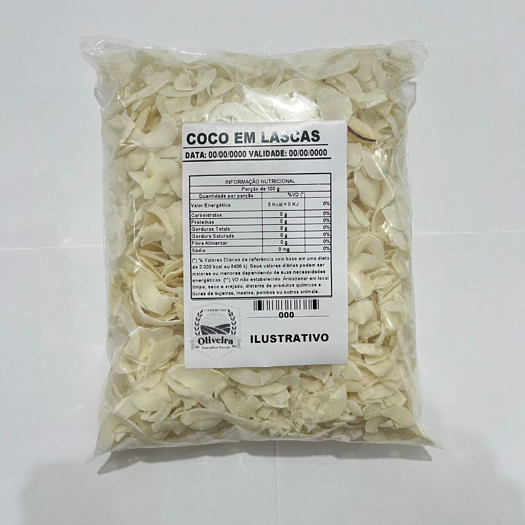 COCO DESIDRATADO EM LASCAS S/AÇÚCAR 500GR | Shopee Brasil